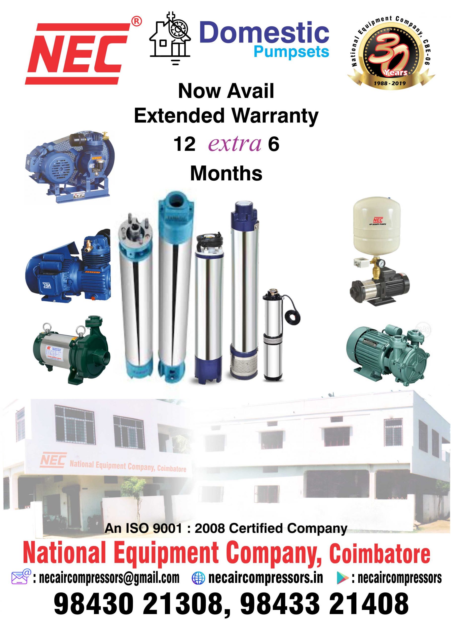 Borewell Submersible Pump - NEC Air Compressors and Pumps